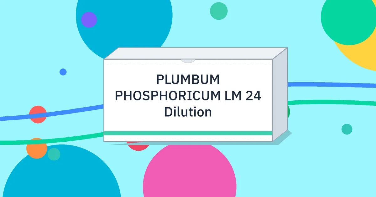 Symbolbild: Packung mit der Aufschrift PLUMBUM PHOSPHORICUM LM 24 Dilution (PZN 13042632) – Verfügbarkeit und Bezug in Apotheken in Frankfurt am Main