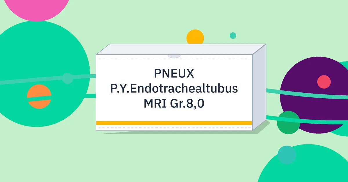 Symbolbild: Packung mit der Aufschrift PNEUX P.Y.Endotrachealtubus MRI Gr.8,0 (PZN 14165785) – Verfügbarkeit und Bezug in Apotheken in Frankfurt am Main