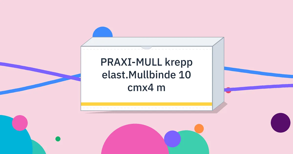 Symbolbild: Packung mit der Aufschrift PRAXI-MULL krepp elast.Mullbinde 10 cmx4 m (PZN 12827437) – Verfügbarkeit und Bezug in Apotheken in Frankfurt am Main