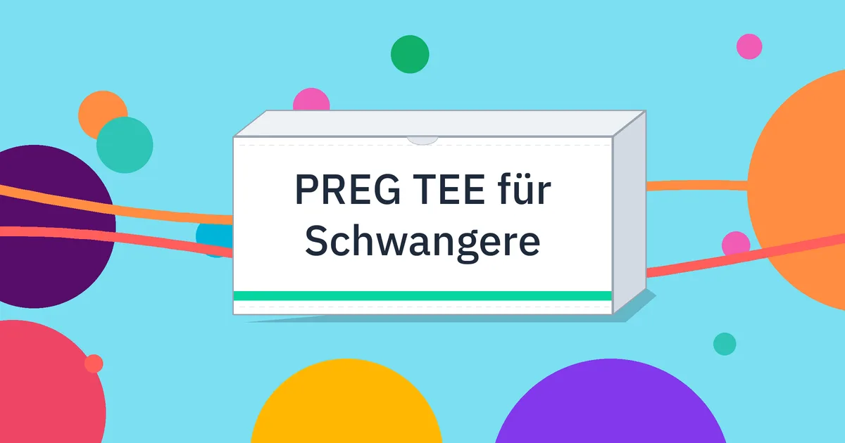 Symbolbild: Packung mit der Aufschrift PREG TEE für Schwangere (PZN 00063880) – Verfügbarkeit und Bezug in Apotheken in Frankfurt am Main