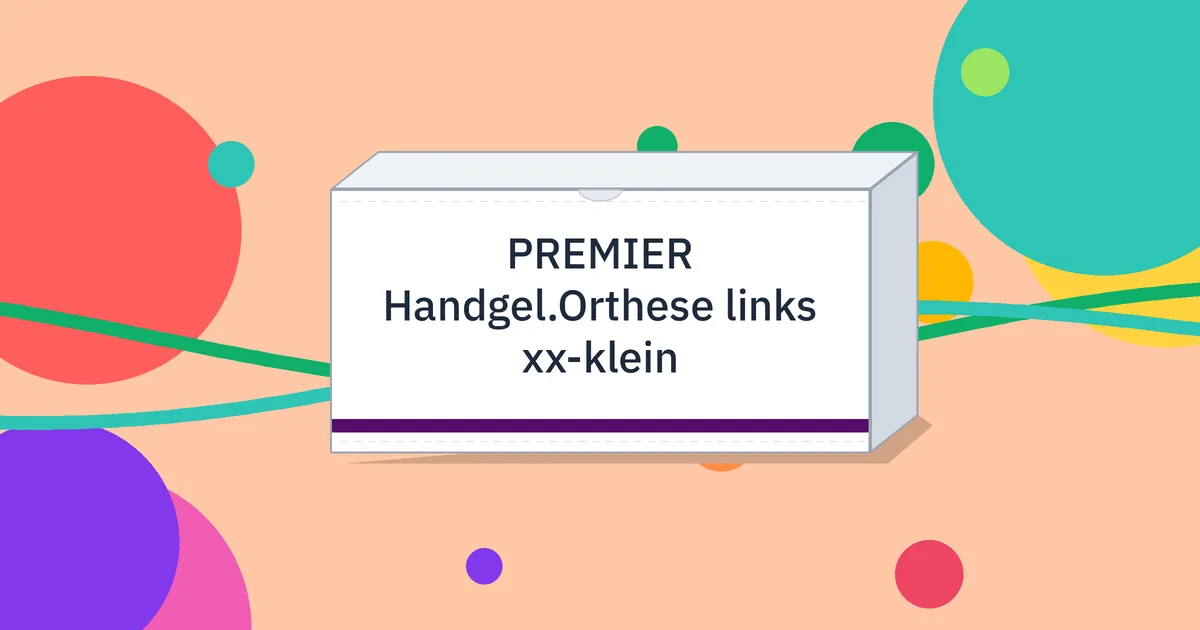 Symbolbild: Packung mit der Aufschrift PREMIER Handgel.Orthese links xx-klein (PZN 06643868) – Verfügbarkeit und Bezug in Apotheken in Frankfurt am Main