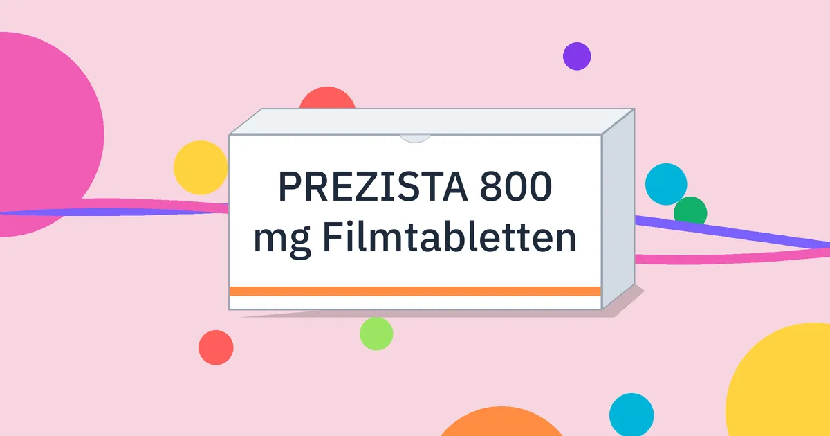 Symbolbild: Packung mit der Aufschrift PREZISTA 800 mg Filmtabletten (PZN 12638363) – Verfügbarkeit und Bezug in Apotheken in Frankfurt am Main
