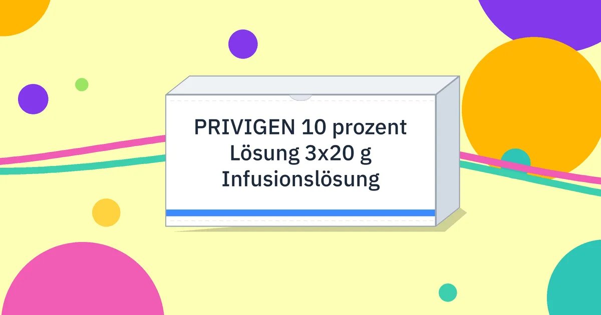 Symbolbild: Packung mit der Aufschrift PRIVIGEN 10 prozent Lösung 3x20 g Infusionslösung (PZN 10297633) – Verfügbarkeit und Bezug in Apotheken in Frankfurt am Main