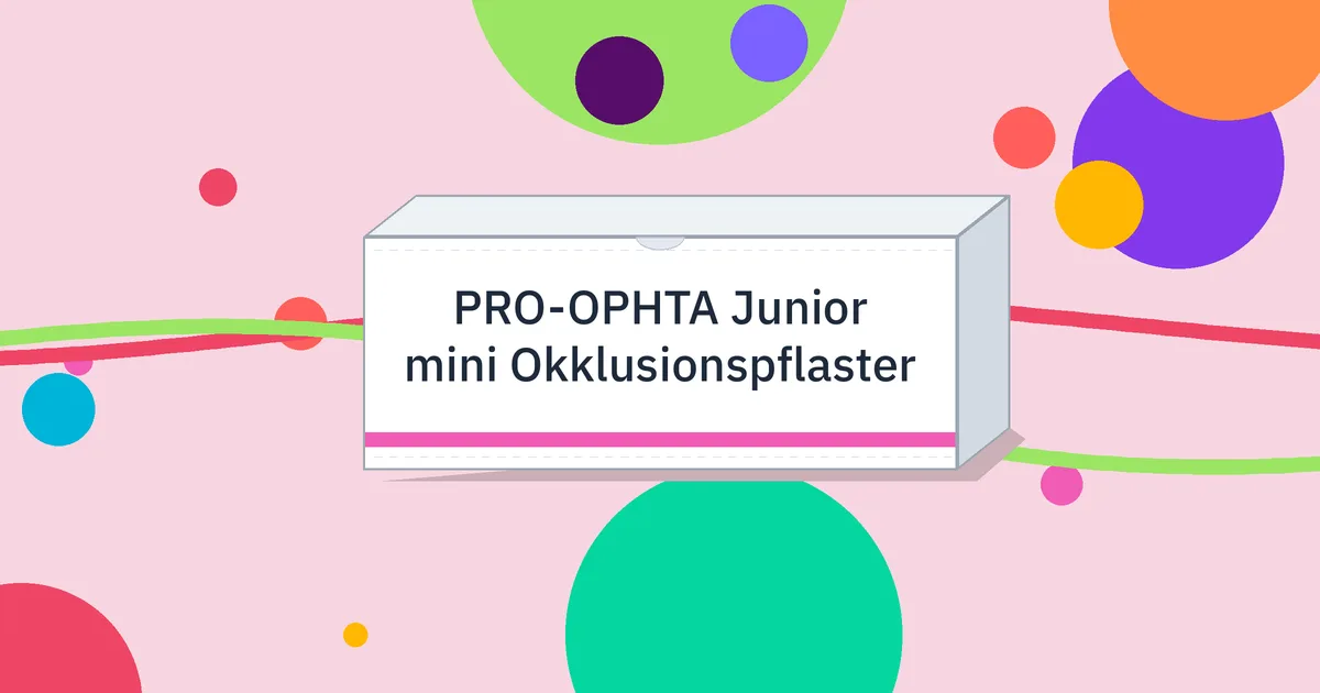Symbolbild: Packung mit der Aufschrift PRO-OPHTA Junior mini Okklusionspflaster (PZN 19813993) – Verfügbarkeit und Bezug in Apotheken in Frankfurt am Main