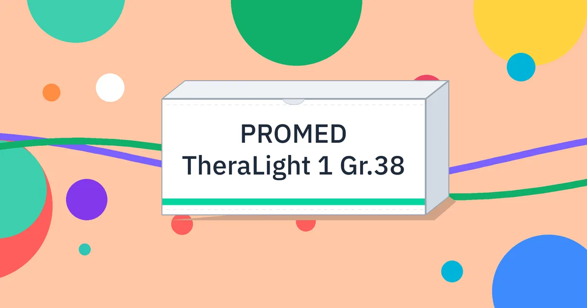 Symbolbild: Packung mit der Aufschrift PROMED TheraLight 1 Gr.38 (PZN 07278431) – Verfügbarkeit und Bezug in Apotheken in Frankfurt am Main