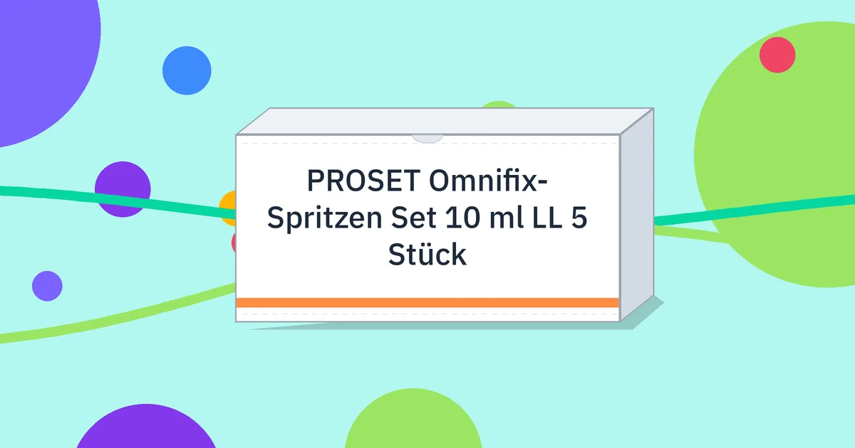 Symbolbild: Packung mit der Aufschrift PROSET Omnifix-Spritzen Set 10 ml LL 5 Stück (PZN 04835345) – Verfügbarkeit und Bezug in Apotheken in Frankfurt am Main