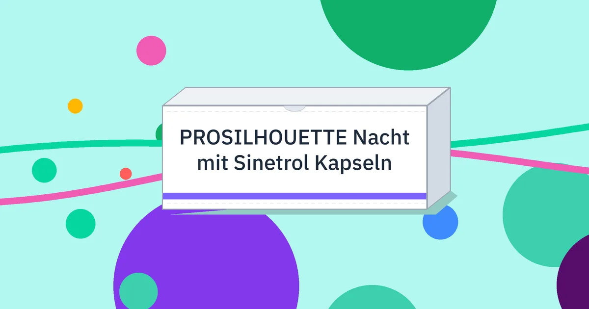 Symbolbild: Packung mit der Aufschrift PROSILHOUETTE Nacht mit Sinetrol Kapseln (PZN 17537388) – Verfügbarkeit und Bezug in Apotheken in Frankfurt am Main