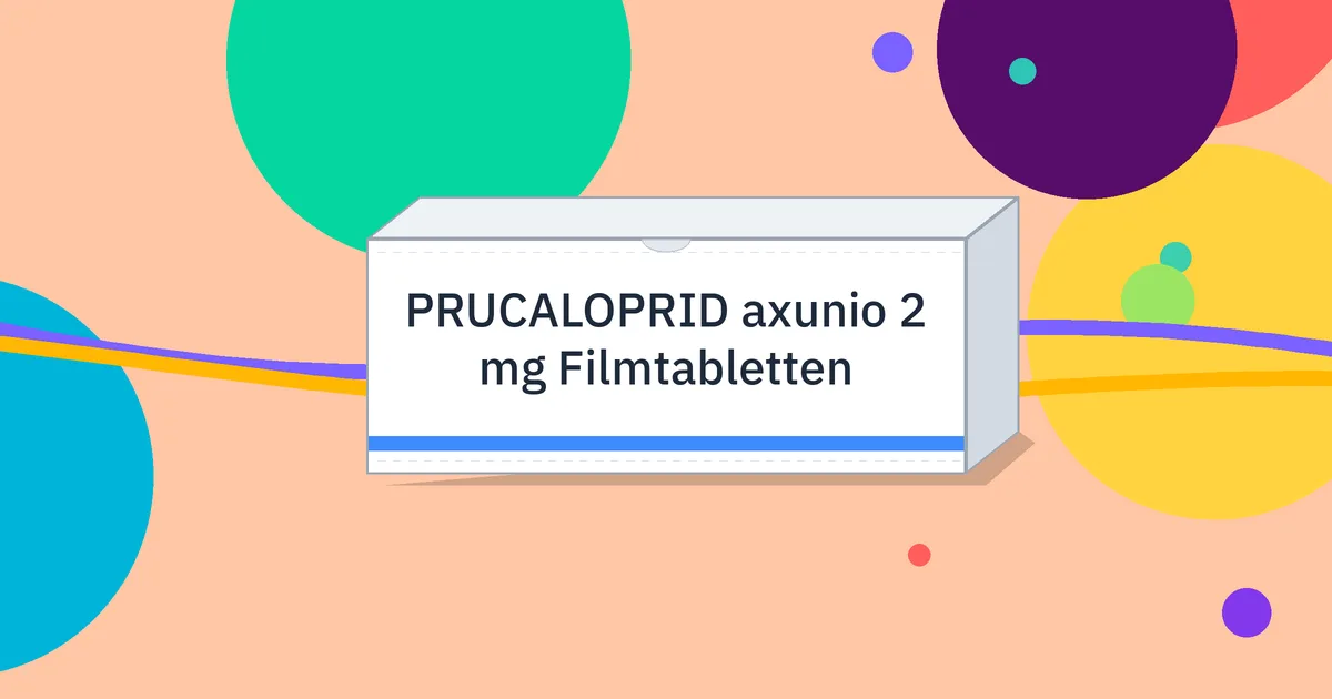 Symbolbild: Packung mit der Aufschrift PRUCALOPRID axunio 2 mg Filmtabletten (PZN 16798968) – Verfügbarkeit und Bezug in Apotheken in Frankfurt am Main