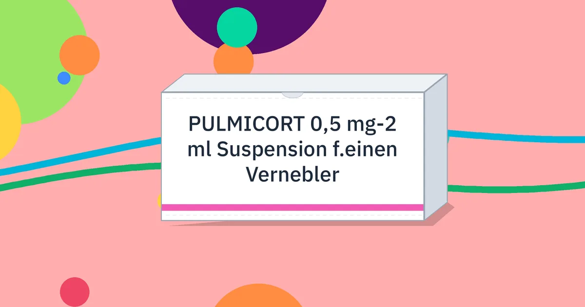 Symbolbild: Packung mit der Aufschrift PULMICORT 0,5 mg-2 ml Suspension f.einen Vernebler (PZN 07377854) – Verfügbarkeit und Bezug in Apotheken in Frankfurt am Main