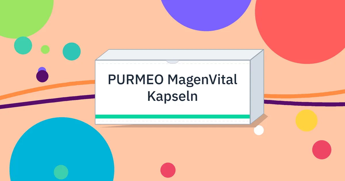 Symbolbild: Packung mit der Aufschrift PURMEO MagenVital Kapseln (PZN 17148729) – Verfügbarkeit und Bezug in Apotheken in Frankfurt am Main