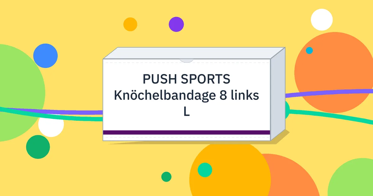 Symbolbild: Packung mit der Aufschrift PUSH SPORTS Knöchelbandage 8 links L (PZN 16724071) – Verfügbarkeit und Bezug in Apotheken in Frankfurt am Main