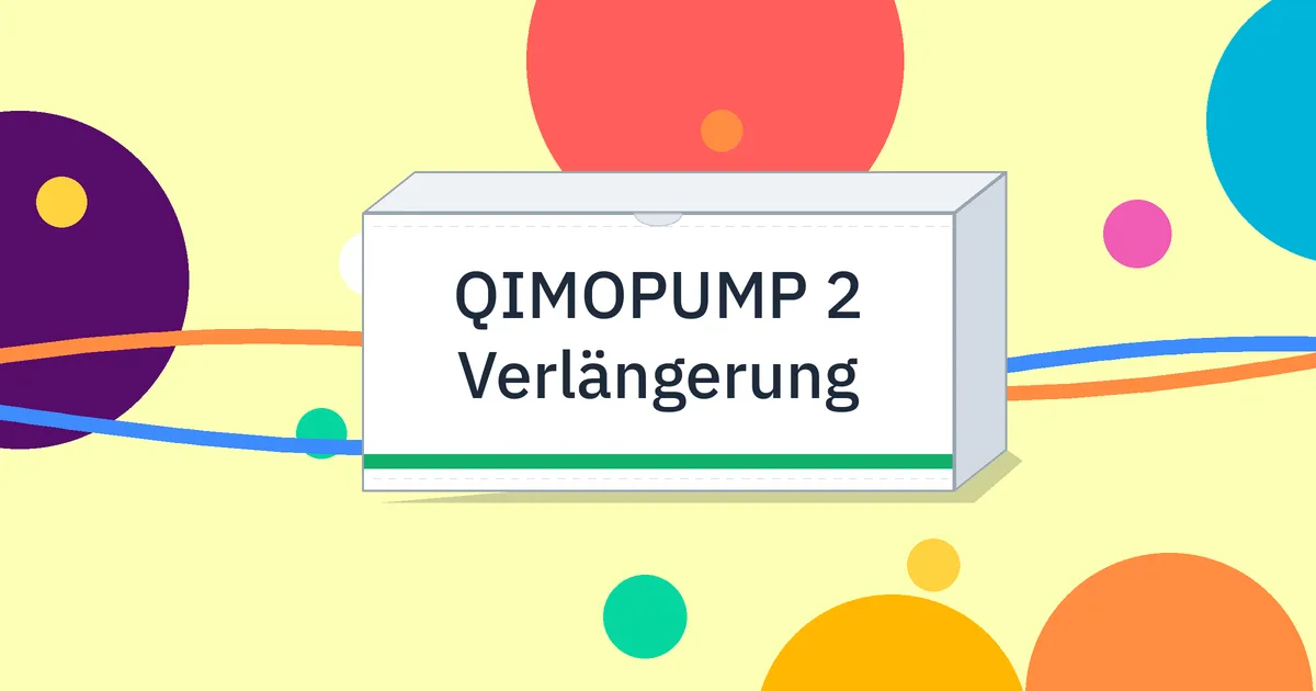 Symbolbild: Packung mit der Aufschrift QIMOPUMP 2 Verlängerung (PZN 14288252) – Verfügbarkeit und Bezug in Apotheken in Frankfurt am Main