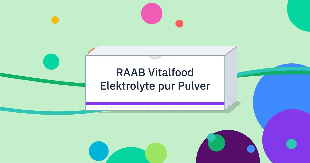 Symbolbild: Packung mit der Aufschrift RAAB Vitalfood Elektrolyte pur Pulver (PZN 19944689) – Verfügbarkeit und Bezug in Apotheken in Frankfurt am Main