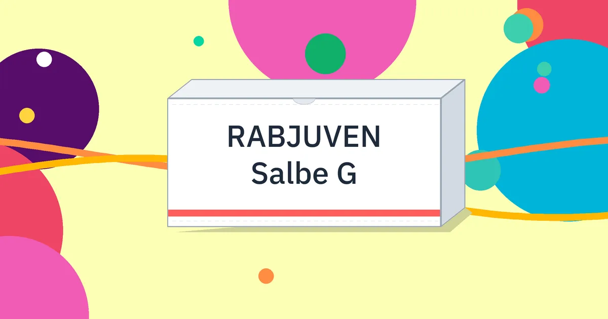 Symbolbild: Packung mit der Aufschrift RABJUVEN Salbe G (PZN 01884455) – Verfügbarkeit und Bezug in Apotheken in Frankfurt am Main