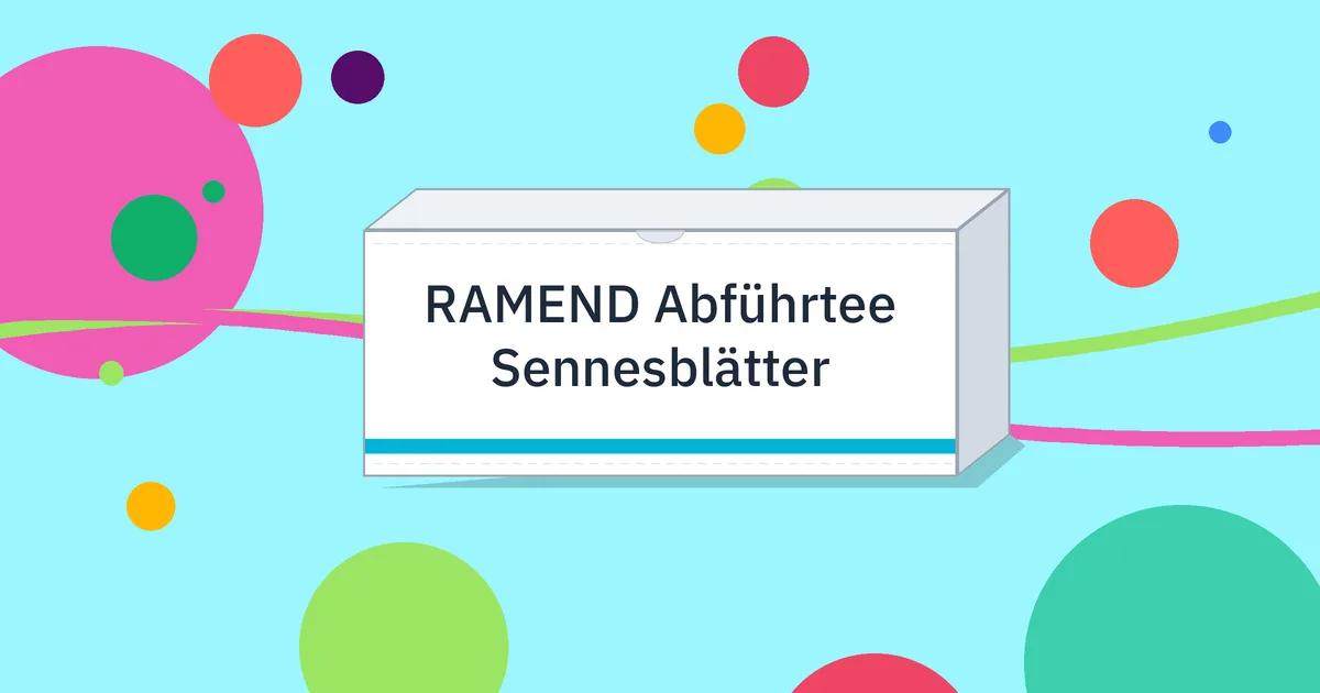 Symbolbild: Packung mit der Aufschrift RAMEND Abführtee Sennesblätter (PZN 04261855) – Verfügbarkeit und Bezug in Apotheken in Frankfurt am Main