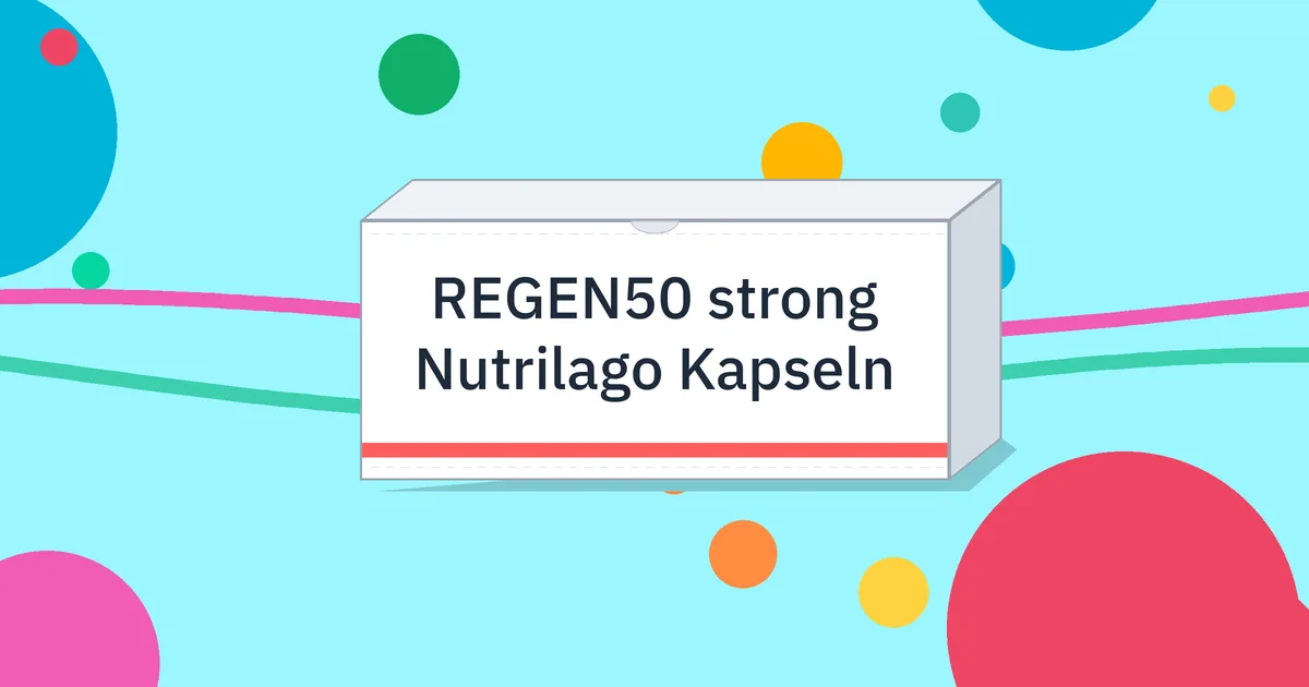Symbolbild: Packung mit der Aufschrift REGEN50 strong Nutrilago Kapseln (PZN 17423118) – Verfügbarkeit und Bezug in Apotheken in Frankfurt am Main