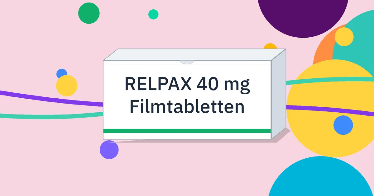 Symbolbild: Packung mit der Aufschrift RELPAX 40 mg Filmtabletten (PZN 03934393) – Verfügbarkeit und Bezug in Apotheken in Frankfurt am Main