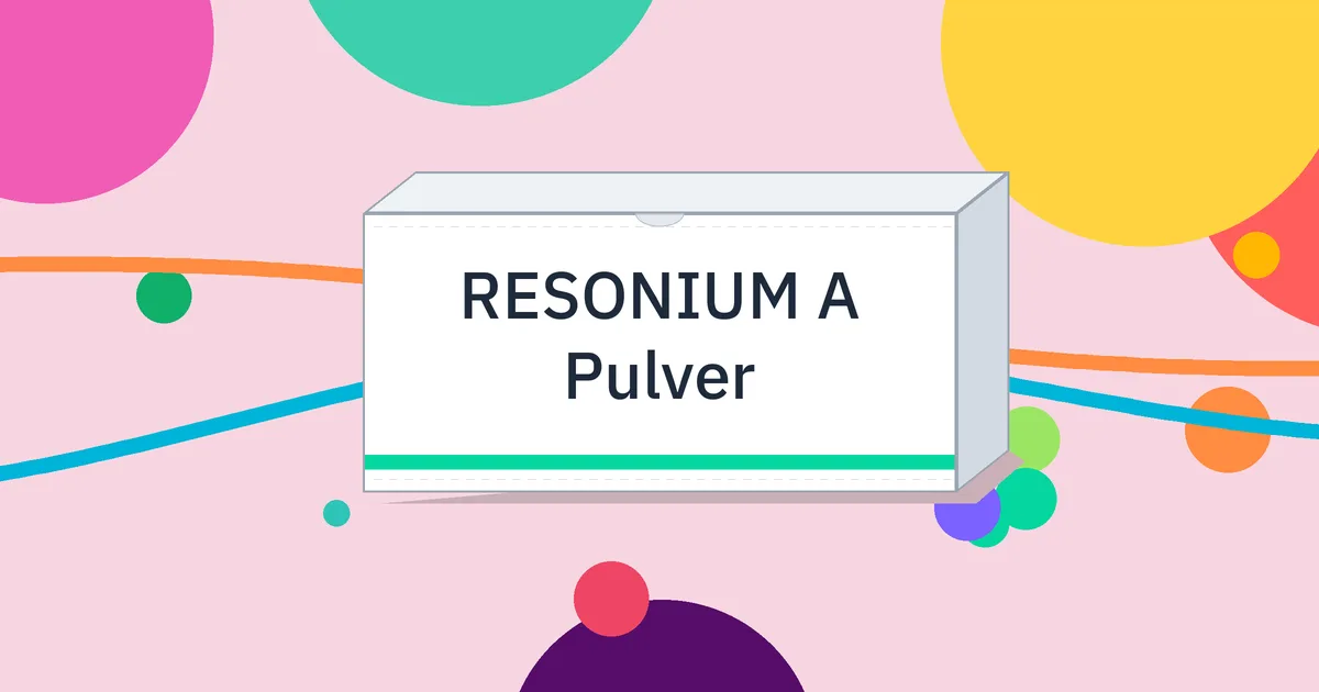 Symbolbild: Packung mit der Aufschrift RESONIUM A Pulver (PZN 18053416) – Verfügbarkeit und Bezug in Apotheken in Frankfurt am Main