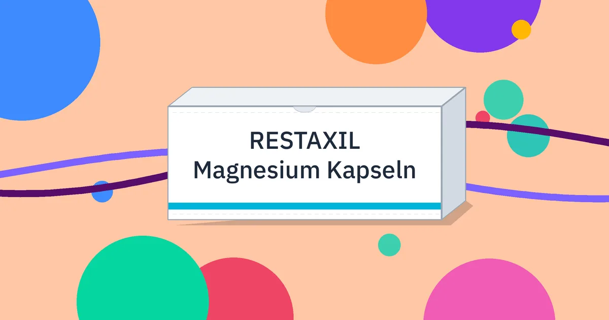 Symbolbild: Packung mit der Aufschrift RESTAXIL Magnesium Kapseln (PZN 20279429) – Verfügbarkeit und Bezug in Apotheken in Frankfurt am Main