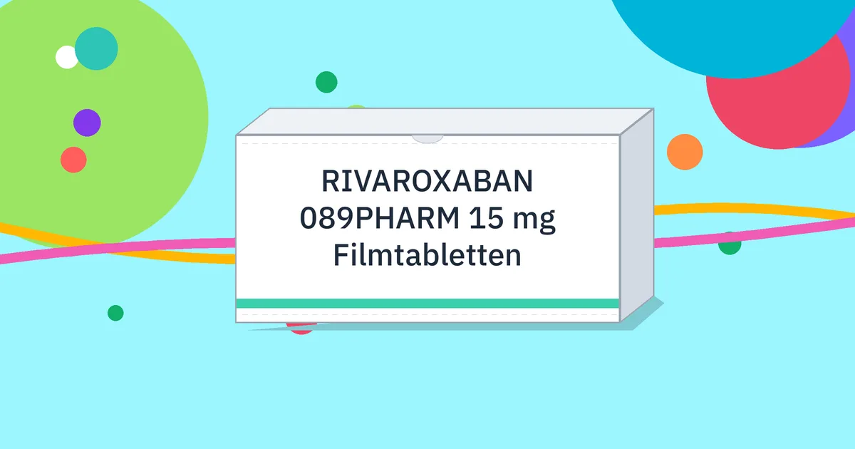 Symbolbild: Packung mit der Aufschrift RIVAROXABAN 089PHARM 15 mg Filmtabletten (PZN 18793107) – Verfügbarkeit und Bezug in Apotheken in Frankfurt am Main