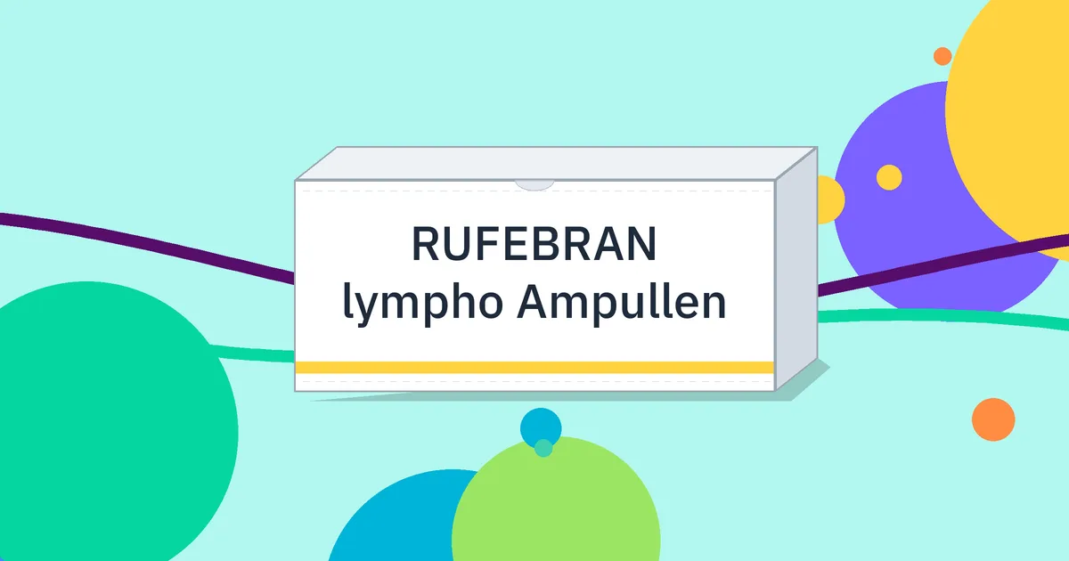Symbolbild: Packung mit der Aufschrift RUFEBRAN lympho Ampullen (PZN 02026096) – Verfügbarkeit und Bezug in Apotheken in Frankfurt am Main