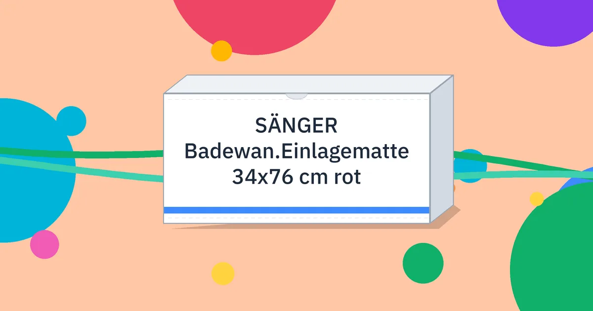 Symbolbild: Packung mit der Aufschrift SÄNGER Badewan.Einlagematte 34x76 cm rot (PZN 01307232) – Verfügbarkeit und Bezug in Apotheken in Frankfurt am Main