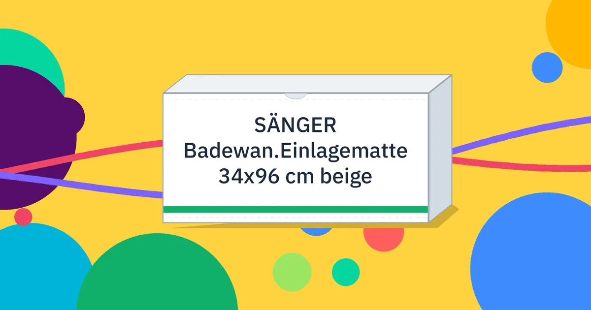 Symbolbild: Packung mit der Aufschrift SÄNGER Badewan.Einlagematte 34x96 cm beige (PZN 01307344) – Verfügbarkeit und Bezug in Apotheken in Frankfurt am Main