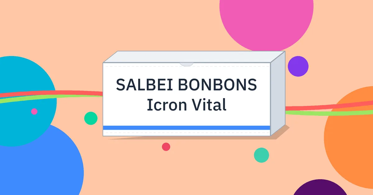 Symbolbild: Packung mit der Aufschrift SALBEI BONBONS Icron Vital (PZN 09493665) – Verfügbarkeit und Bezug in Apotheken in Frankfurt am Main