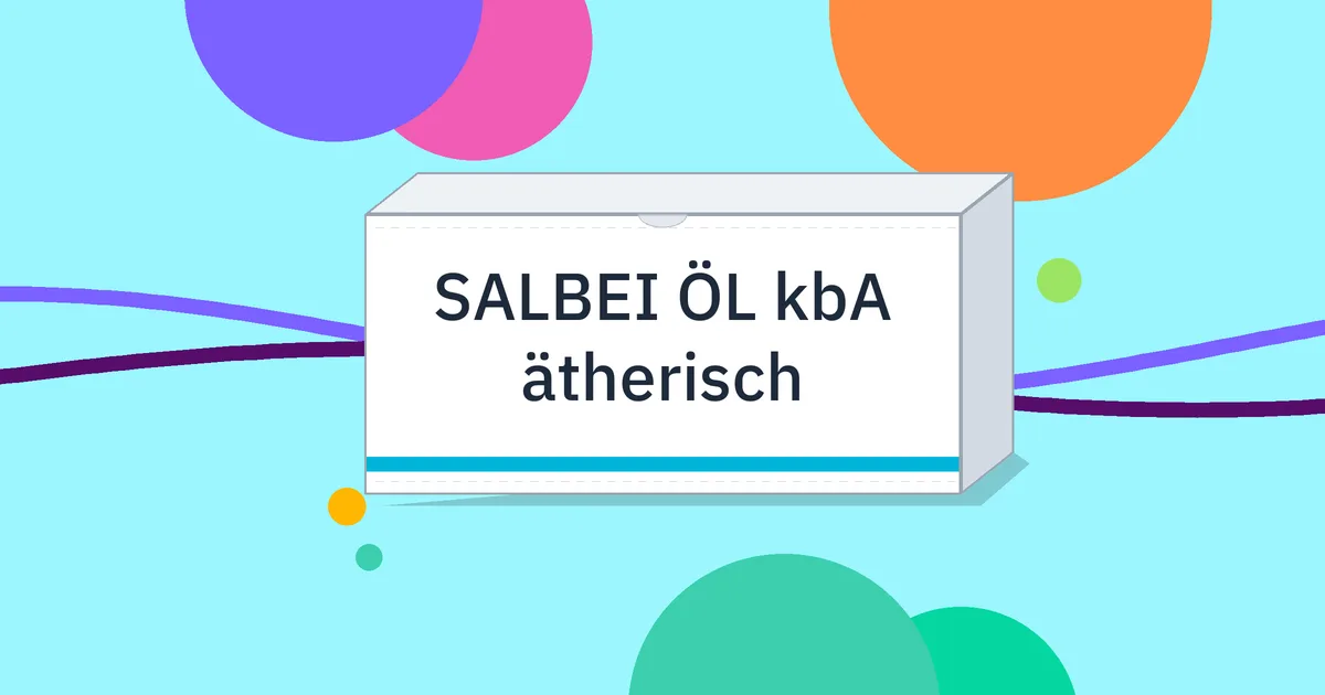Symbolbild: Packung mit der Aufschrift SALBEI ÖL kbA ätherisch (PZN 00721840) – Verfügbarkeit und Bezug in Apotheken in Frankfurt am Main