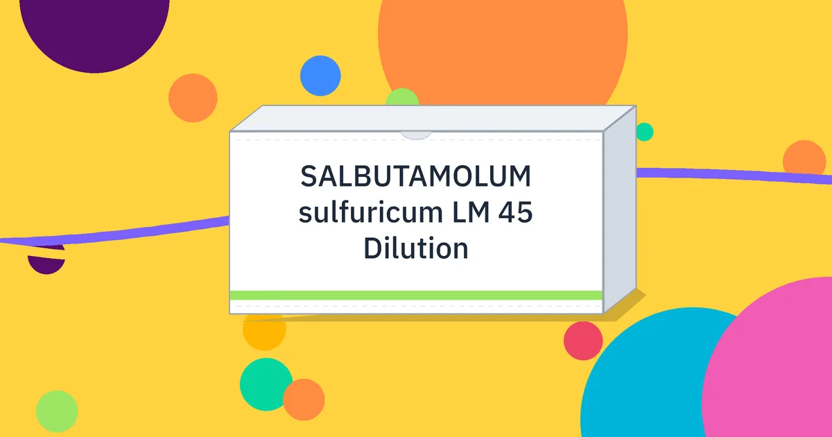 Symbolbild: Packung mit der Aufschrift SALBUTAMOLUM sulfuricum LM 45 Dilution (PZN 18272029) – Verfügbarkeit und Bezug in Apotheken in Frankfurt am Main