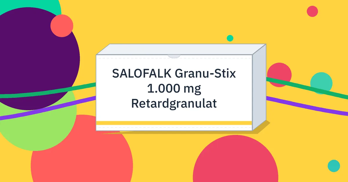 Symbolbild: Packung mit der Aufschrift SALOFALK Granu-Stix 1.000 mg Retardgranulat (PZN 18702553) – Verfügbarkeit und Bezug in Apotheken in Frankfurt am Main