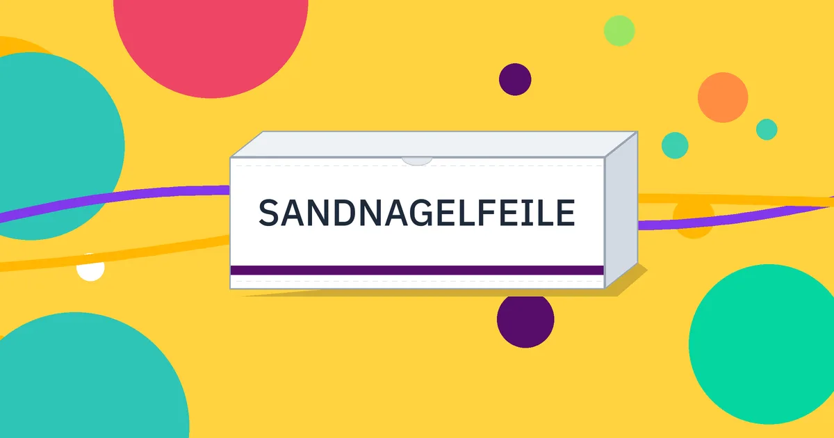 Symbolbild: Packung mit der Aufschrift SANDNAGELFEILE (PZN 15631918) – Verfügbarkeit und Bezug in Apotheken in Frankfurt am Main