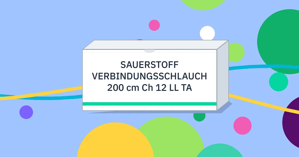 Symbolbild: Packung mit der Aufschrift SAUERSTOFF VERBINDUNGSSCHLAUCH 200 cm Ch 12 LL TA (PZN 17488684) – Verfügbarkeit und Bezug in Apotheken in Frankfurt am Main