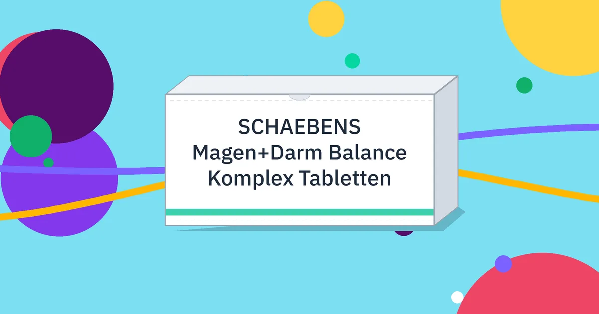 Symbolbild: Packung mit der Aufschrift SCHAEBENS Magen+Darm Balance Komplex Tabletten (PZN 19341258) – Verfügbarkeit und Bezug in Apotheken in Frankfurt am Main