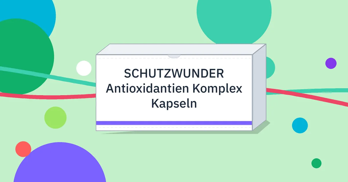Symbolbild: Packung mit der Aufschrift SCHUTZWUNDER Antioxidantien Komplex Kapseln (PZN 19830572) – Verfügbarkeit und Bezug in Apotheken in Frankfurt am Main