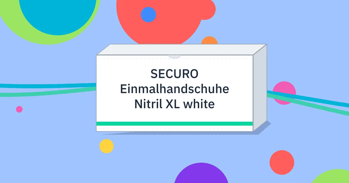 Symbolbild: Packung mit der Aufschrift SECURO Einmalhandschuhe Nitril XL white (PZN 18822197) – Verfügbarkeit und Bezug in Apotheken in Frankfurt am Main