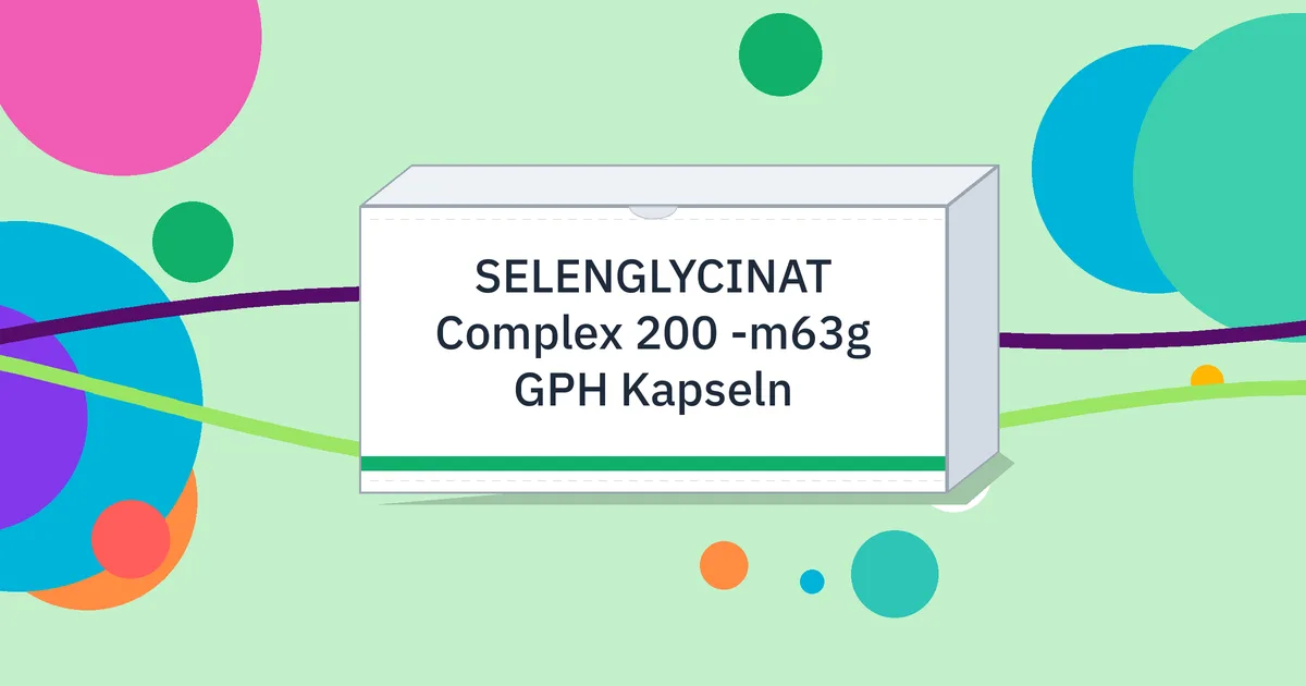 Symbolbild: Packung mit der Aufschrift SELENGLYCINAT Complex 200 -m63g GPH Kapseln (PZN 10190473) – Verfügbarkeit und Bezug in Apotheken in Frankfurt am Main