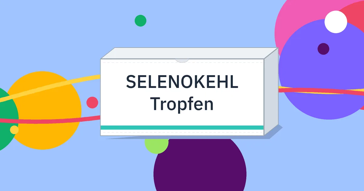 Symbolbild: Packung mit der Aufschrift SELENOKEHL Tropfen (PZN 04770930) – Verfügbarkeit und Bezug in Apotheken in Frankfurt am Main