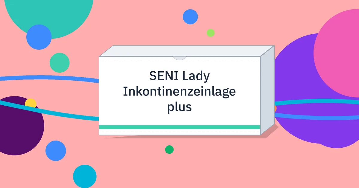Symbolbild: Packung mit der Aufschrift SENI Lady Inkontinenzeinlage plus (PZN 18011151) – Verfügbarkeit und Bezug in Apotheken in Frankfurt am Main