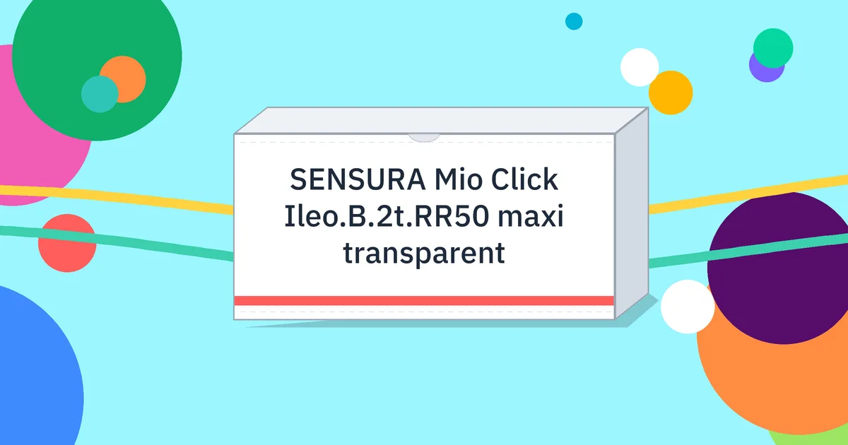 Symbolbild: Packung mit der Aufschrift SENSURA Mio Click Ileo.B.2t.RR50 maxi transparent (PZN 10202242) – Verfügbarkeit und Bezug in Apotheken in Frankfurt am Main