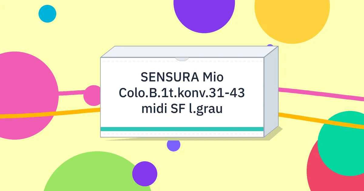 Symbolbild: Packung mit der Aufschrift SENSURA Mio Colo.B.1t.konv.31-43 midi SF l.grau (PZN 11098982) – Verfügbarkeit und Bezug in Apotheken in Frankfurt am Main