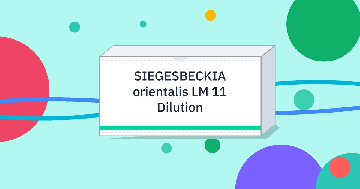 Symbolbild: Packung mit der Aufschrift SIEGESBECKIA orientalis LM 11 Dilution (PZN 13677135) – Verfügbarkeit und Bezug in Apotheken in Frankfurt am Main