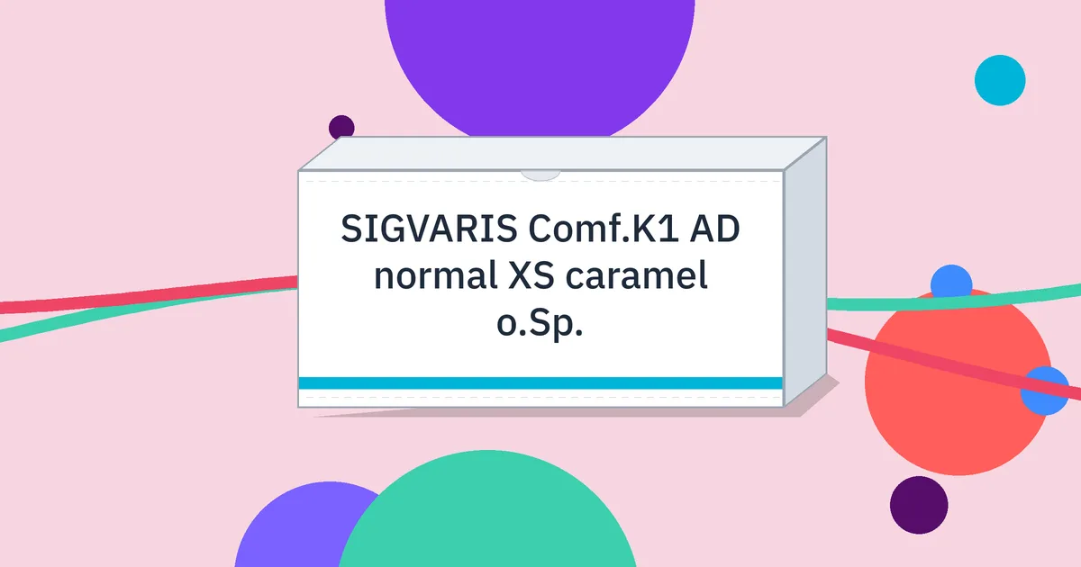 Symbolbild: Packung mit der Aufschrift SIGVARIS Comf.K1 AD normal XS caramel o.Sp. (PZN 17040943) – Verfügbarkeit und Bezug in Apotheken in Frankfurt am Main