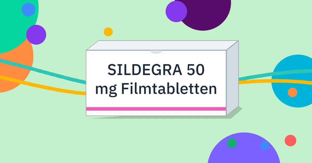Symbolbild: Packung mit der Aufschrift SILDEGRA 50 mg Filmtabletten (PZN 07024707) – Verfügbarkeit und Bezug in Apotheken in Frankfurt am Main
