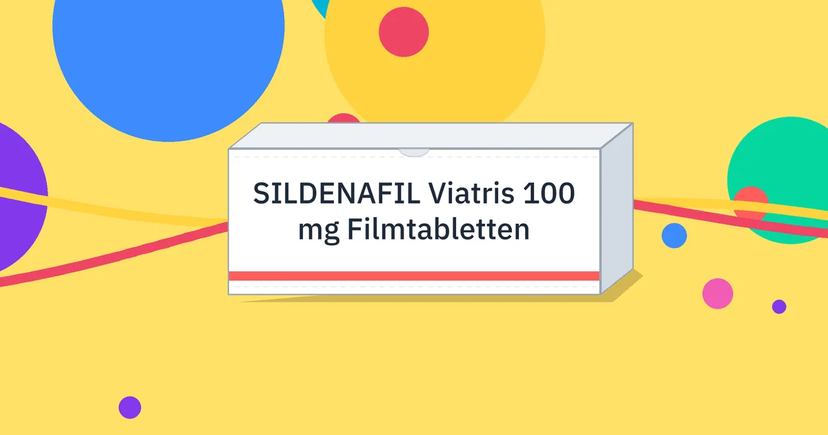Symbolbild: Packung mit der Aufschrift SILDENAFIL Viatris 100 mg Filmtabletten (PZN 17901799) – Verfügbarkeit und Bezug in Apotheken in Frankfurt am Main
