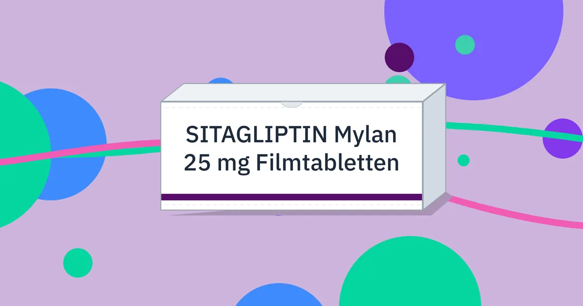 Symbolbild: Packung mit der Aufschrift SITAGLIPTIN Mylan 25 mg Filmtabletten (PZN 17975349) – Verfügbarkeit und Bezug in Apotheken in Frankfurt am Main