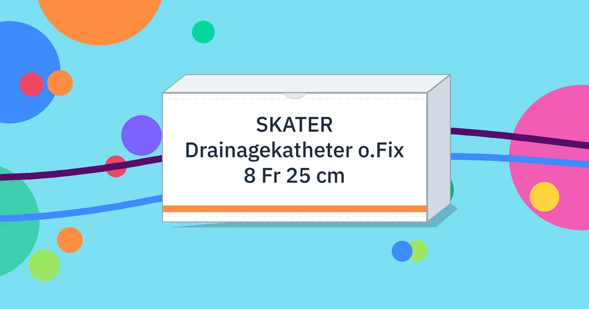Symbolbild: Packung mit der Aufschrift SKATER Drainagekatheter o.Fix 8 Fr 25 cm (PZN 06769629) – Verfügbarkeit und Bezug in Apotheken in Frankfurt am Main