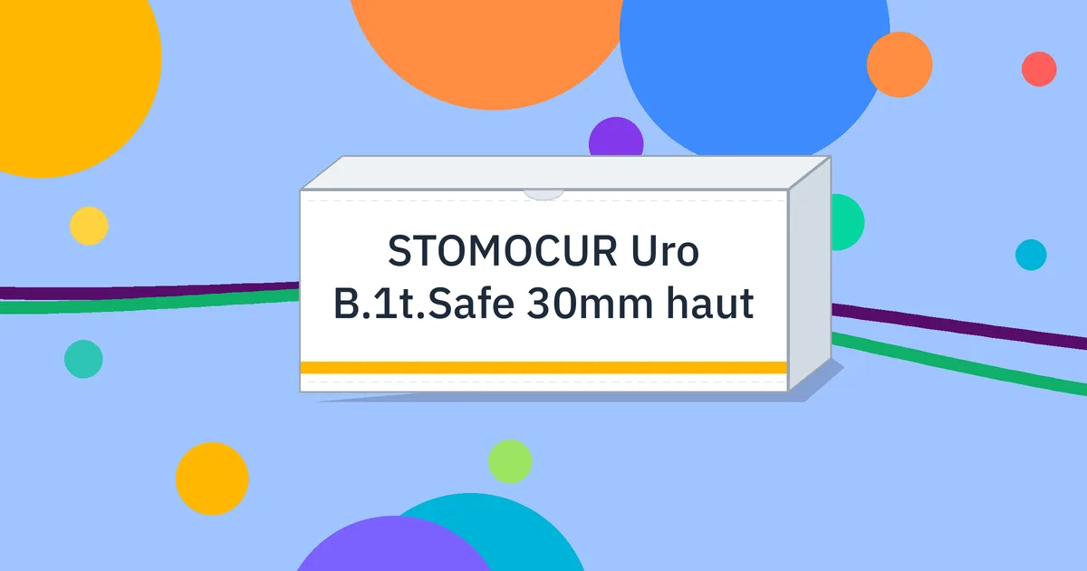 Symbolbild: Packung mit der Aufschrift STOMOCUR Uro B.1t.Safe 30mm haut (PZN 13866787) – Verfügbarkeit und Bezug in Apotheken in Frankfurt am Main