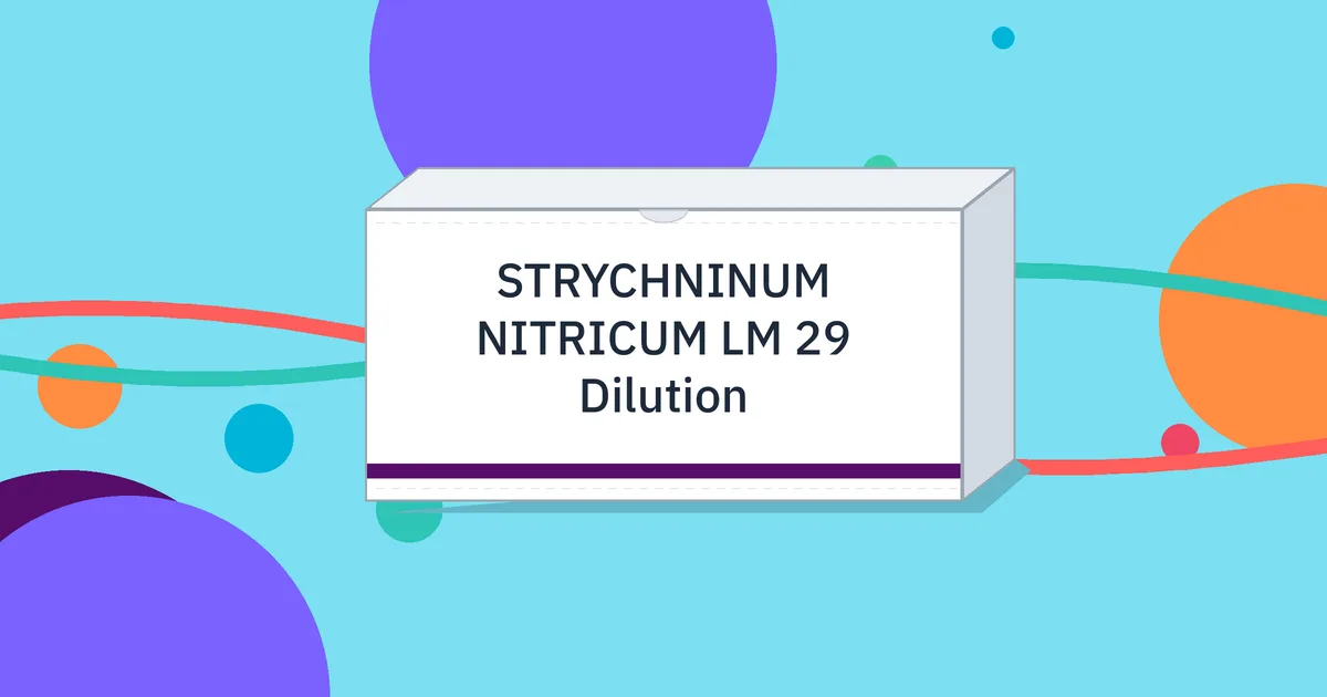 Symbolbild: Packung mit der Aufschrift STRYCHNINUM NITRICUM LM 29 Dilution (PZN 13206938) – Verfügbarkeit und Bezug in Apotheken in Frankfurt am Main