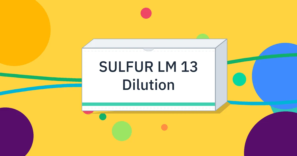 Symbolbild: Packung mit der Aufschrift SULFUR LM 13 Dilution (PZN 13209977) – Verfügbarkeit und Bezug in Apotheken in Frankfurt am Main
